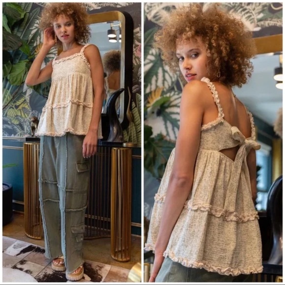 POL | Tops | The Kai Vintage Sage Green Ruffle Tank Top | Poshmark